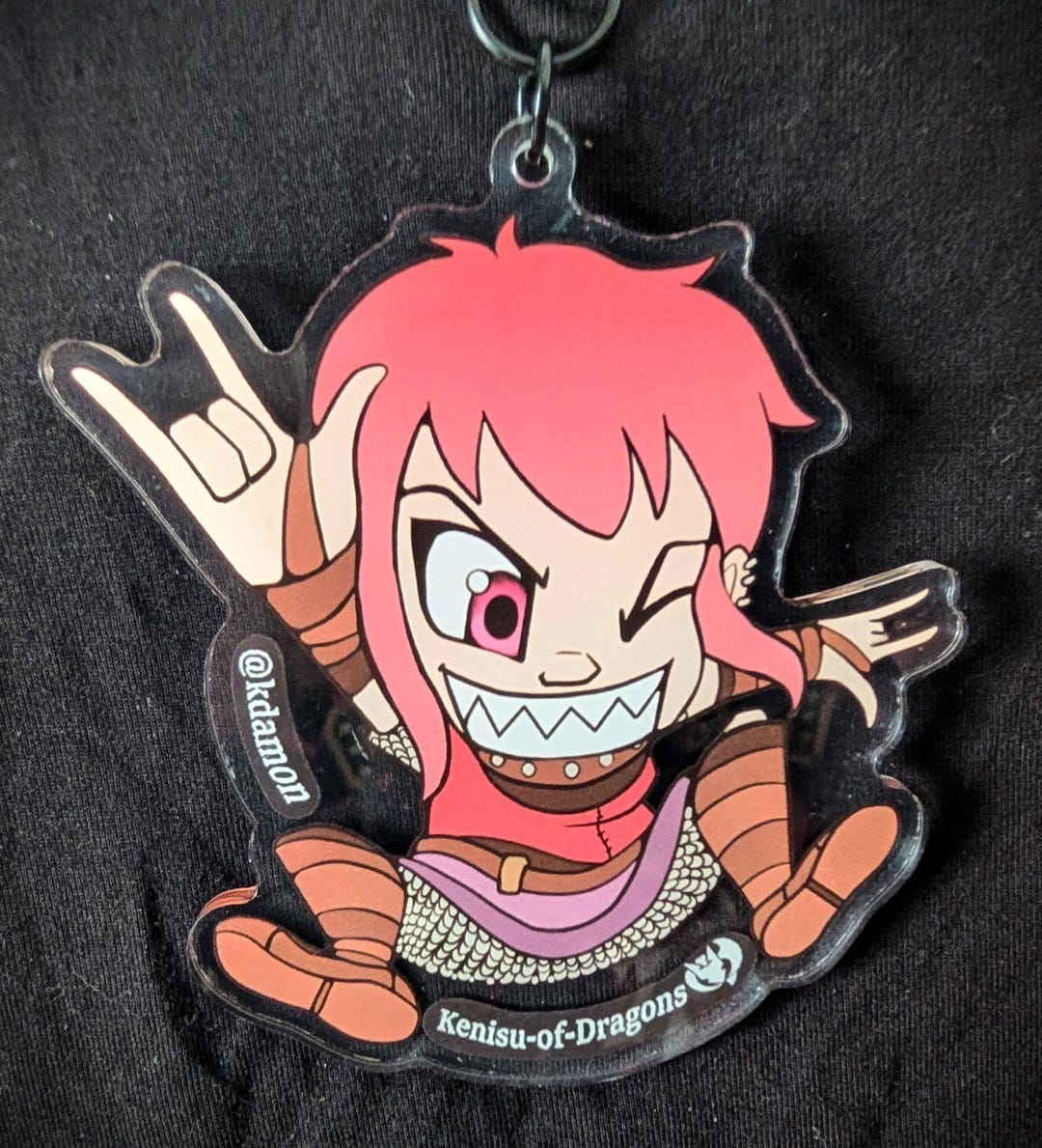 Anime Manga Cute Chibi Nimona Pink LGBTQ Acrylic Keychain Charm Fanart ...