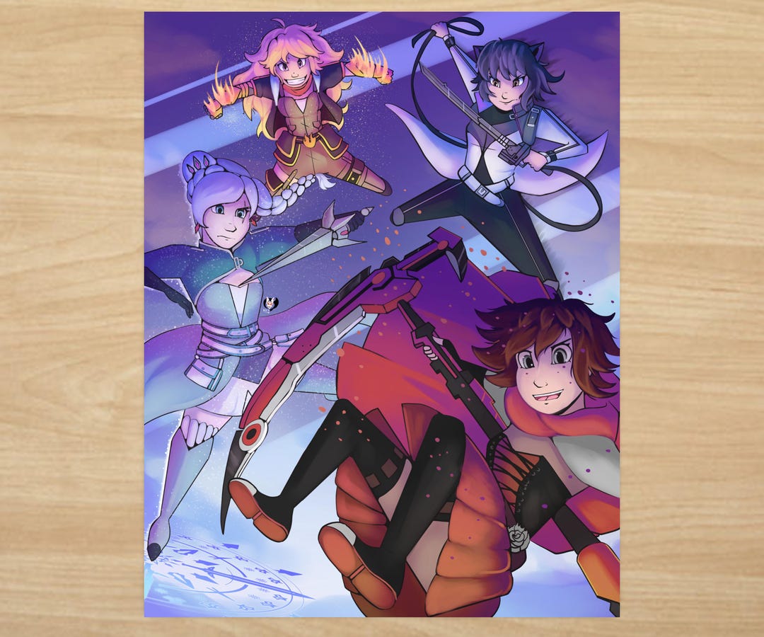 RWBY Ruby Weiss Yang Blake Poster Print - Etsy UK