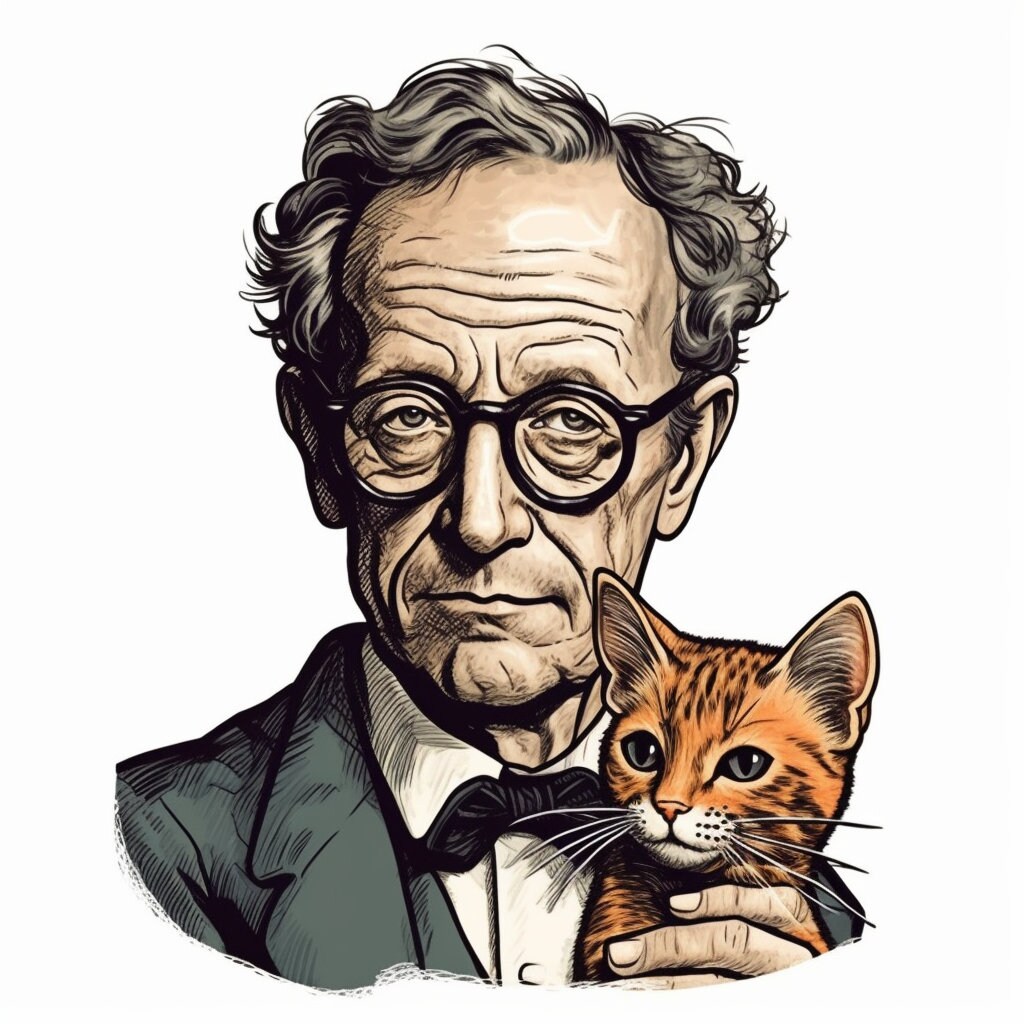 Erwin Schrodinger Physicist Caricature Sticker 3 Inch Glossy - Etsy
