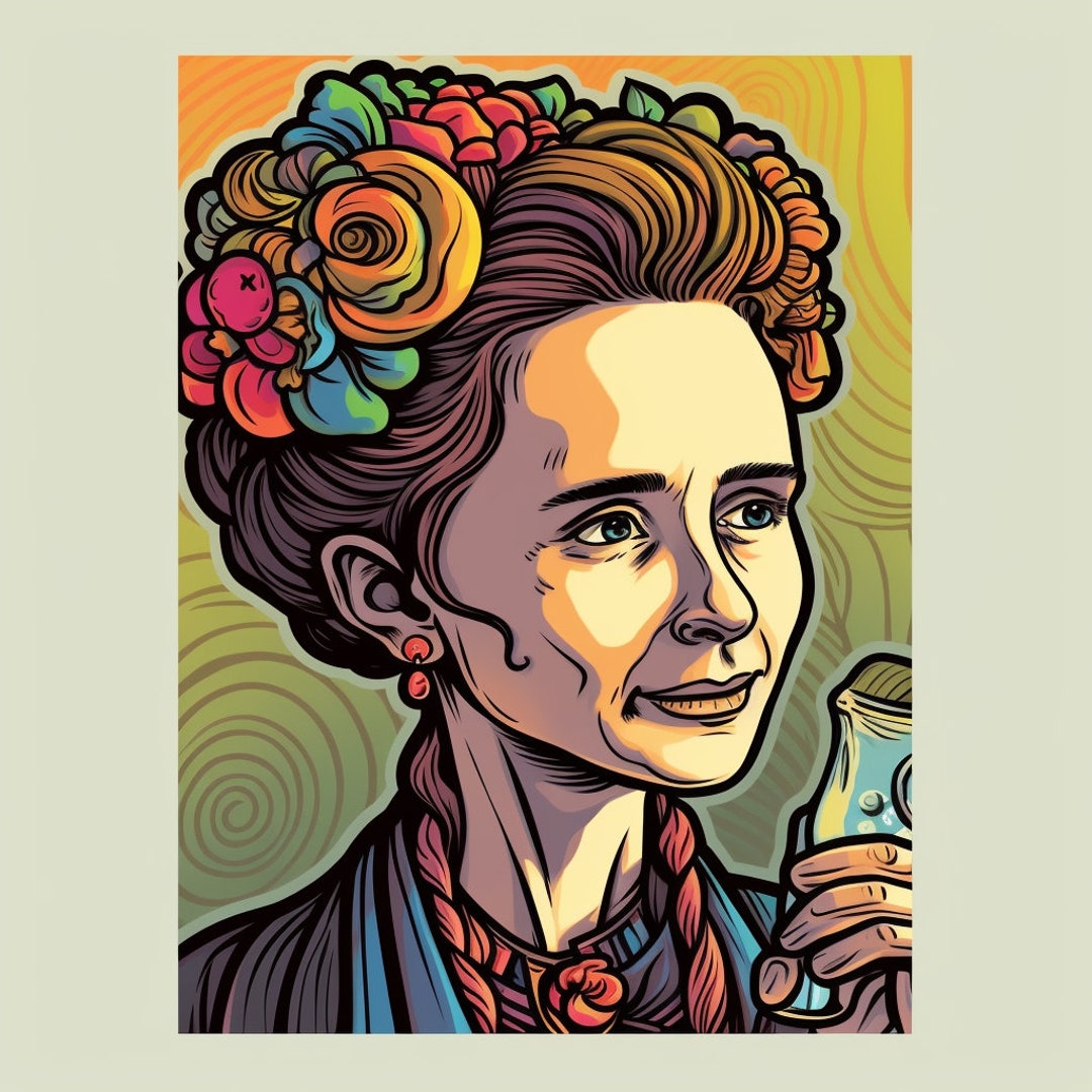 Calcomanía de caricatura del físico Marie Curie Pegatina - Etsy México