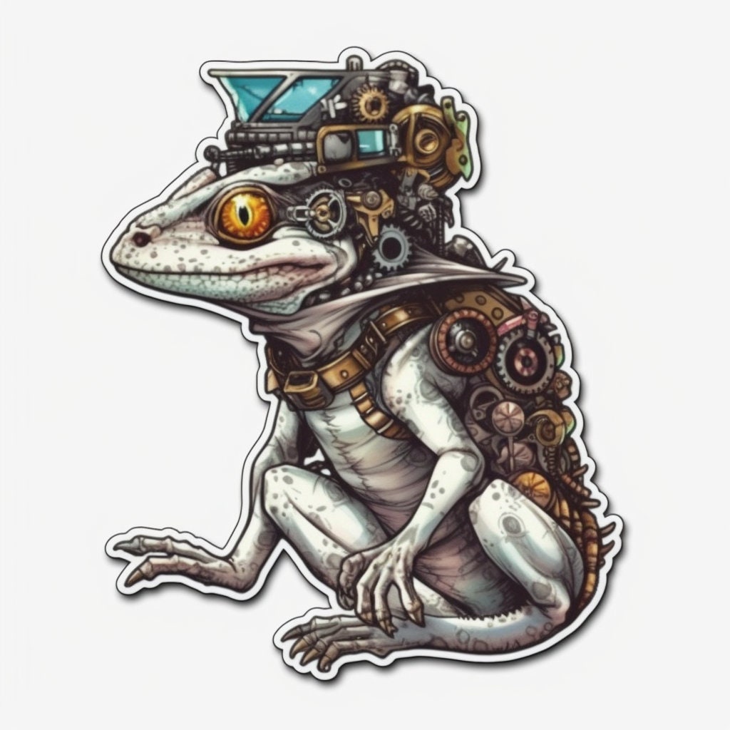 Steampunk Lizard Available in Multiple Sizes Glossy Finish - Etsy