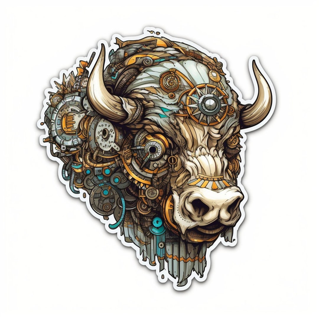 Steampunk Buffalo Available in Multiple Sizes Glossy - Etsy