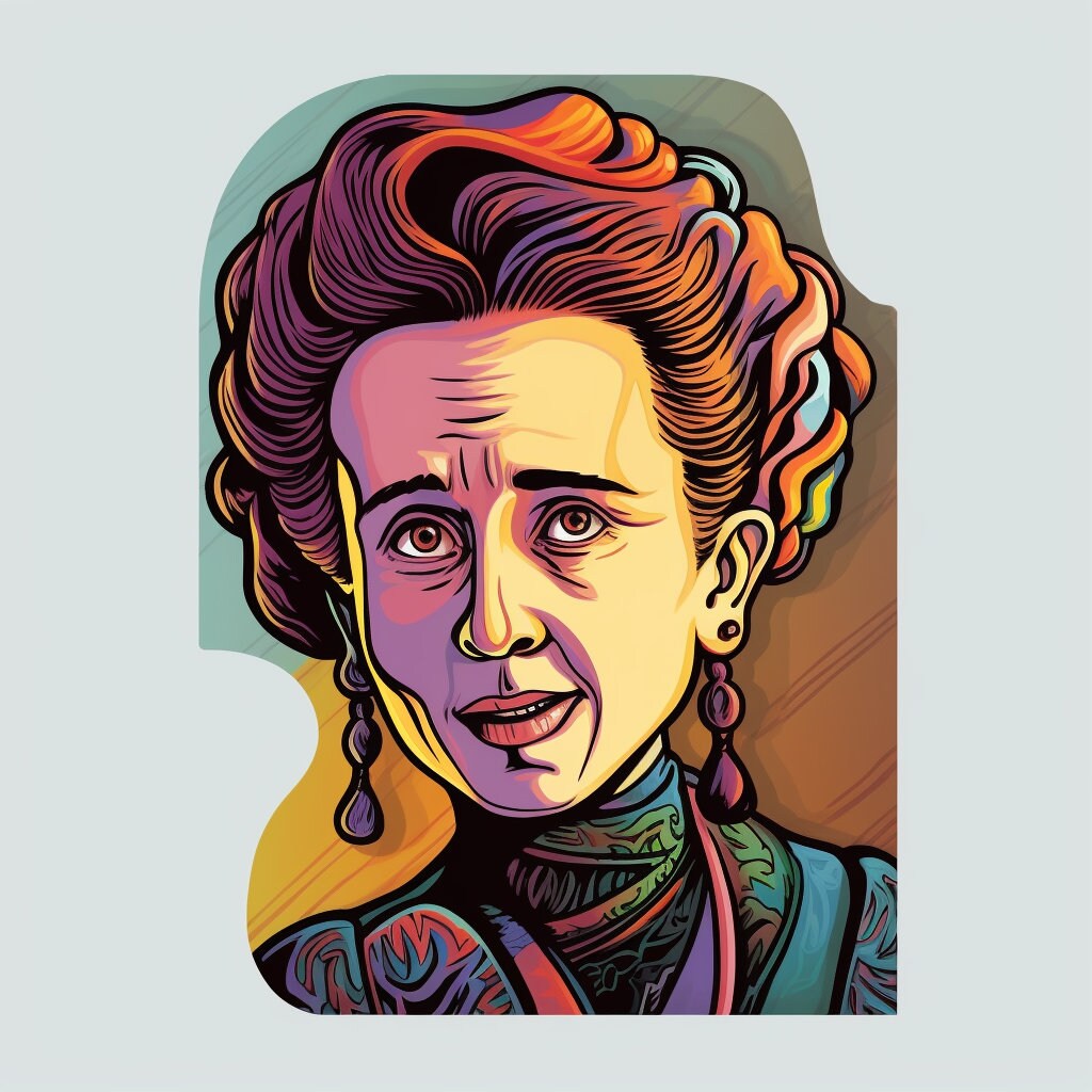 Calcomanía de caricatura del físico Marie Curie Pegatina - Etsy México