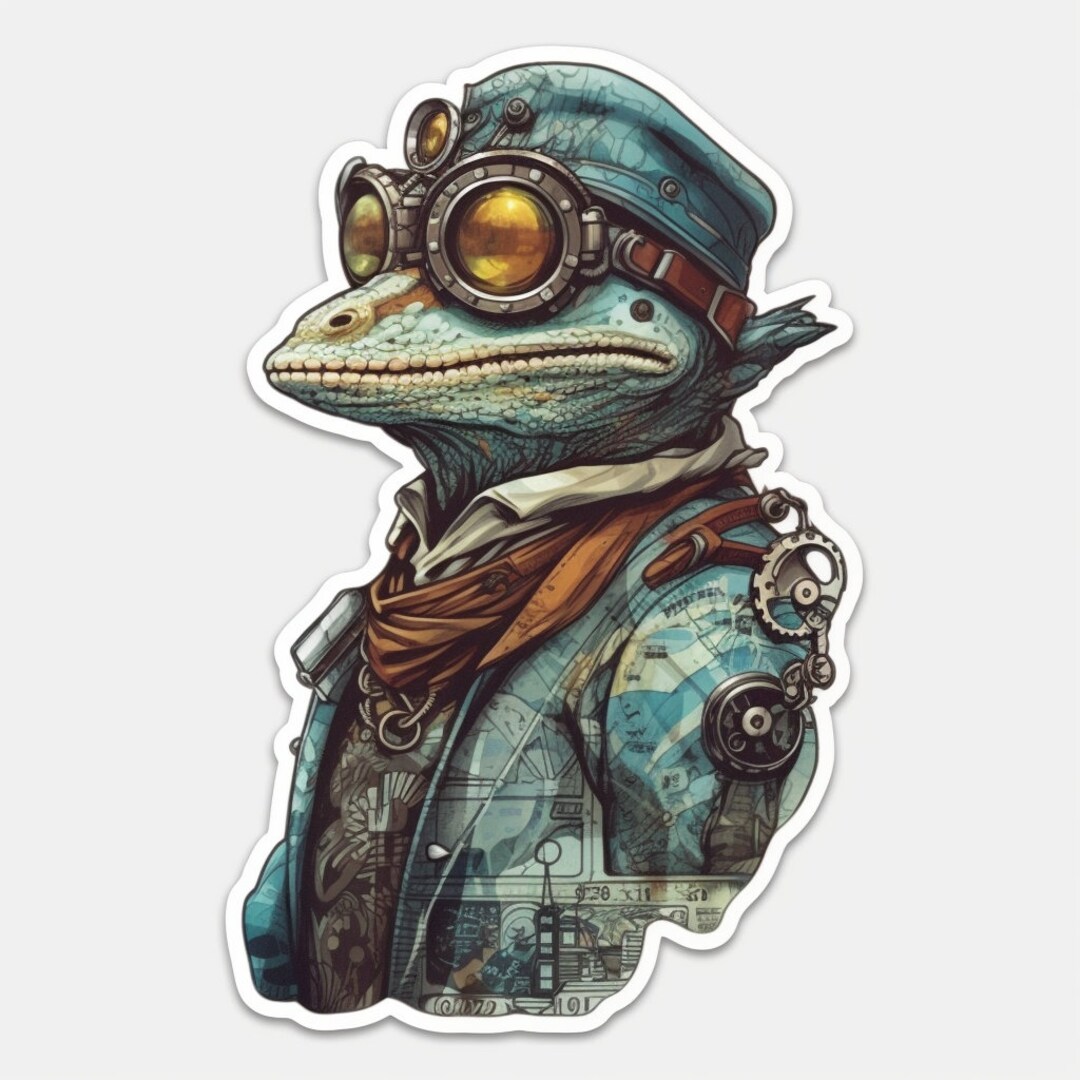 Steampunk Lizard Available in Multiple Sizes Glossy Finish - Etsy