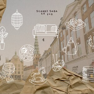 High Quality PNG Scandinavian Doodle Line Art - 300 DPI Transparent ...