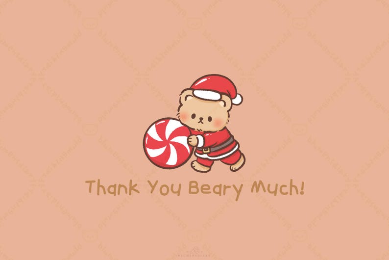 Kawaii Christmas Bear Bakery Clipart: Festive Holiday Desserts (digital ...