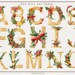 Watercolor Golden Christmas Alphabets Letters Clipart - Etsy