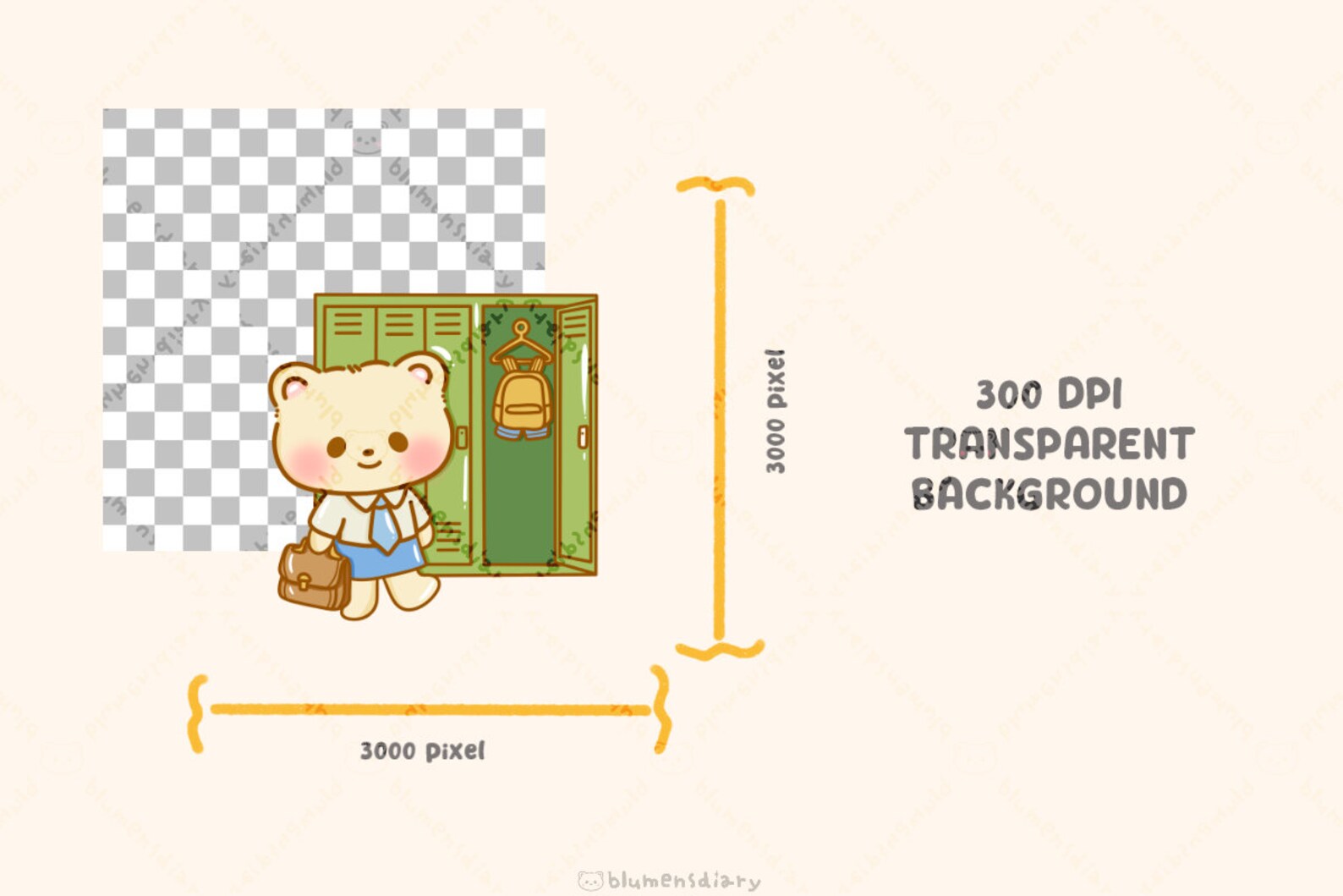 High Quality Back to School Kawaii Bear Clipart 20 High-quality Pngs ...