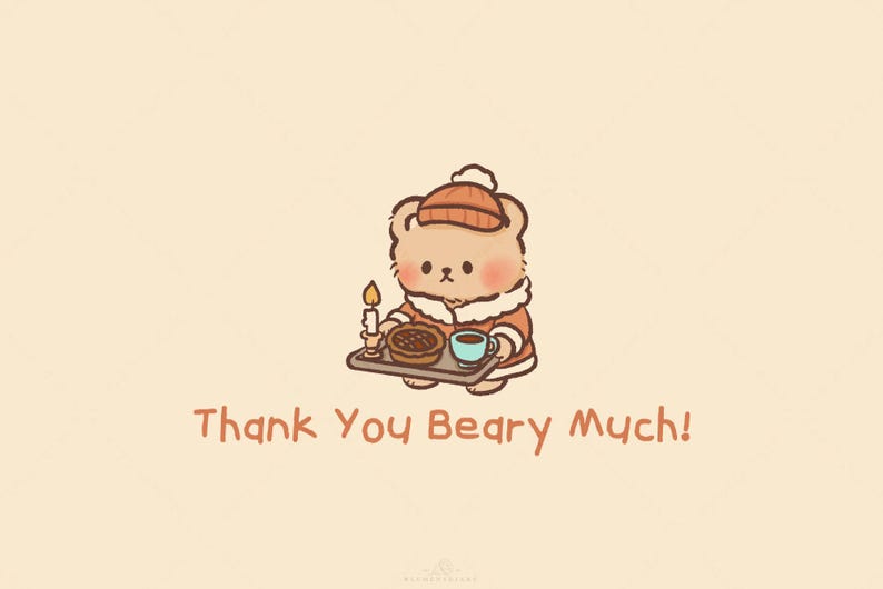 Milo the Mochi Bear Cottage Winter Clipart –kawaii+ Cottagecore Winter ...