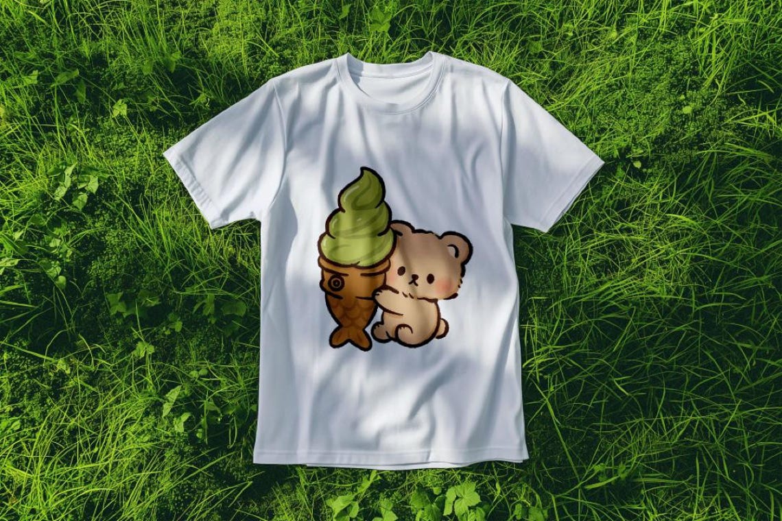 Milo Mochi Bear Matcha Sweets Clipart: 20 PNG Kawaii Matcha Dessert ...