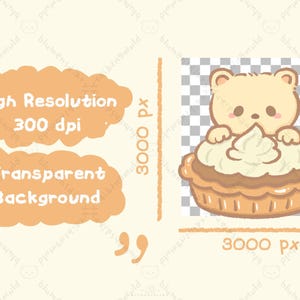 Honee the Bear Bakery Clipart: Kawaii Dessert PNG Illustrations ...