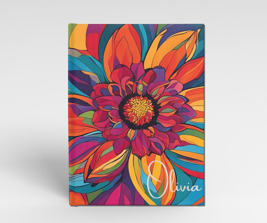 Custom Name 5x7 Sketchbook - Personalized Floral Art Journal, Compact ...