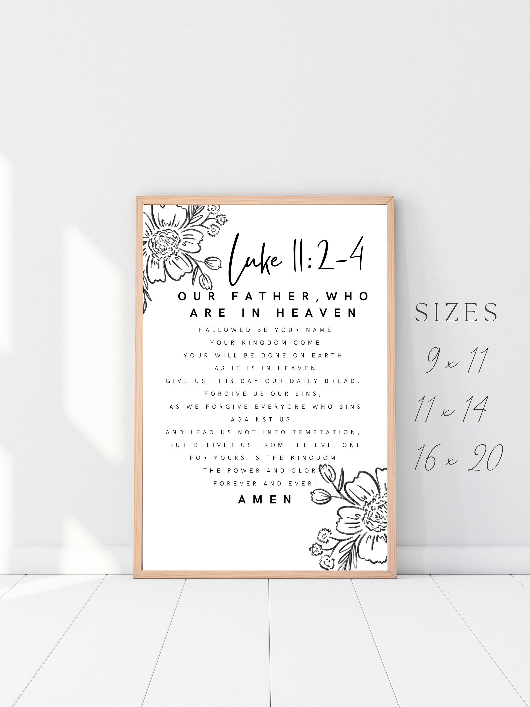 Our Father Prayer Wall Art, Perfect for Home Decor, Office, and ...