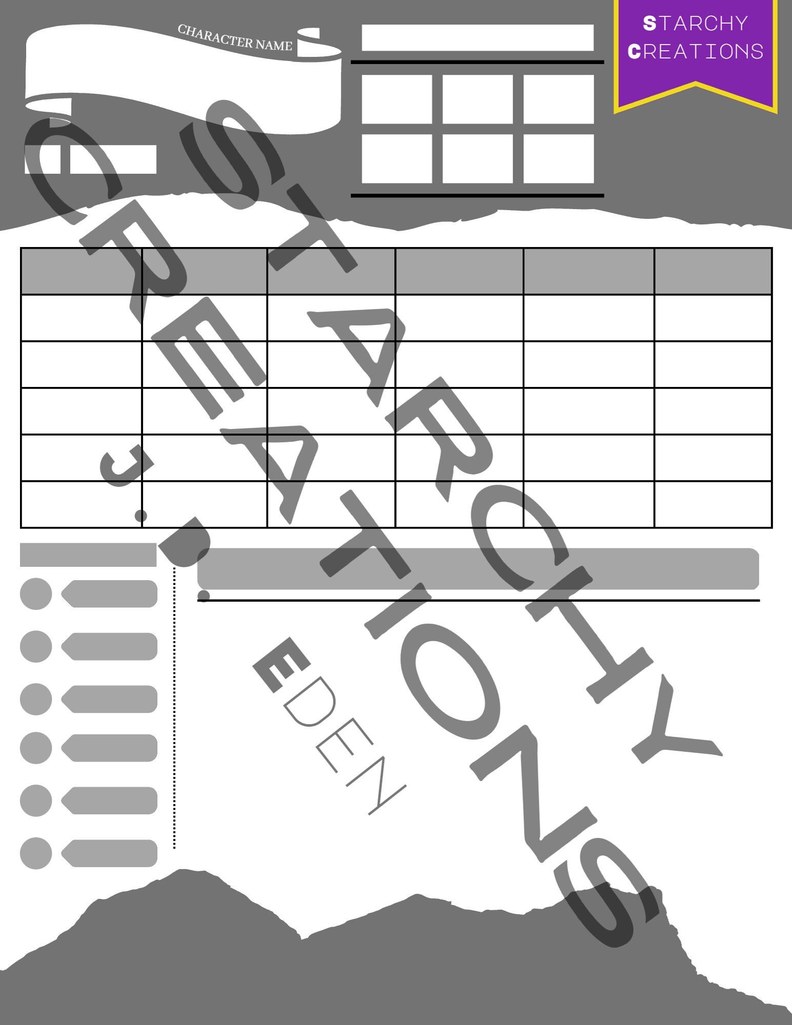 Character Sheet Basic Homebrew D&D/RPG Printable - Etsy