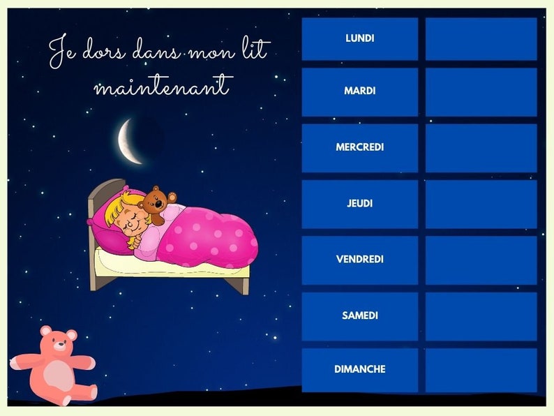 Je dors dans mon lit maintenant, tableau motivationnel, autonomie de l ...