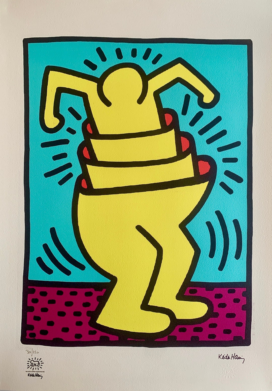 KEITH HARING Lithograph 50 X 70 Cm Hand Numbered - Etsy