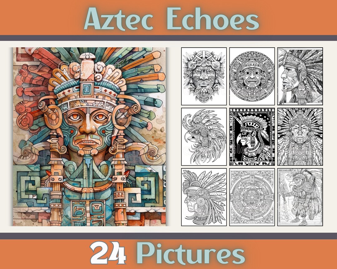 Aztec Echoes: Cultural Heritage Coloring Book, Ancient Civilizations ...