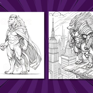 Heroic Beasts: Superhero Animal Coloring Book, Action-packed Adventures ...