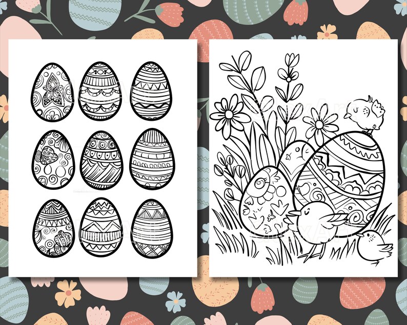 Easter Eggs: A Colorful Hunt Coloring Book, Exquisite Patterns ...