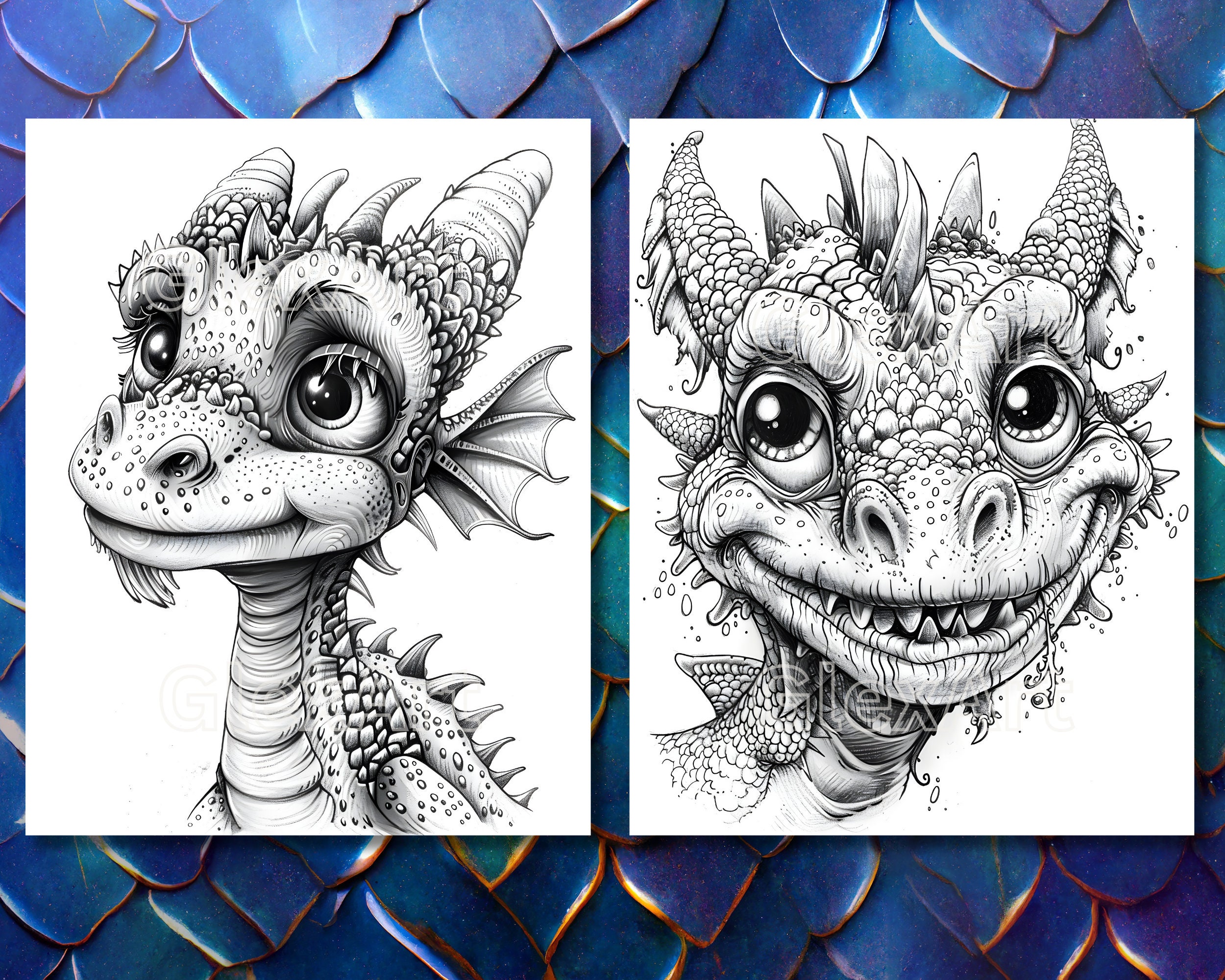 Dragon Whimsy: Mystical Beasts Coloring Book, Whimsical Portrait Art ...