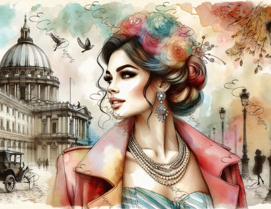 Vintage Shabby Chic Lady Digital Download A4 Rice Paper Decoupage ...