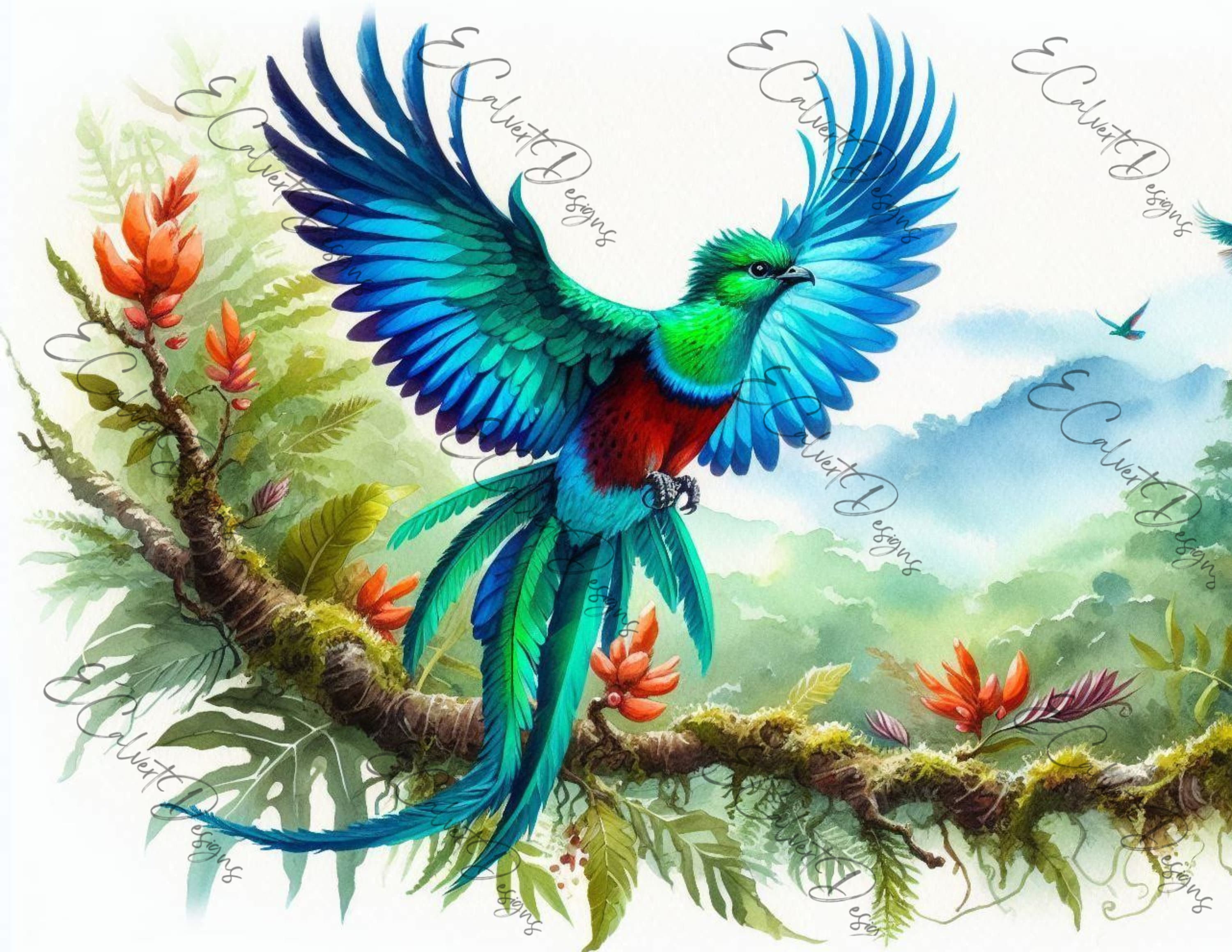 Resplendent Quetzal Bird Digital Download A4 Rice Paper Decoupage Junk ...