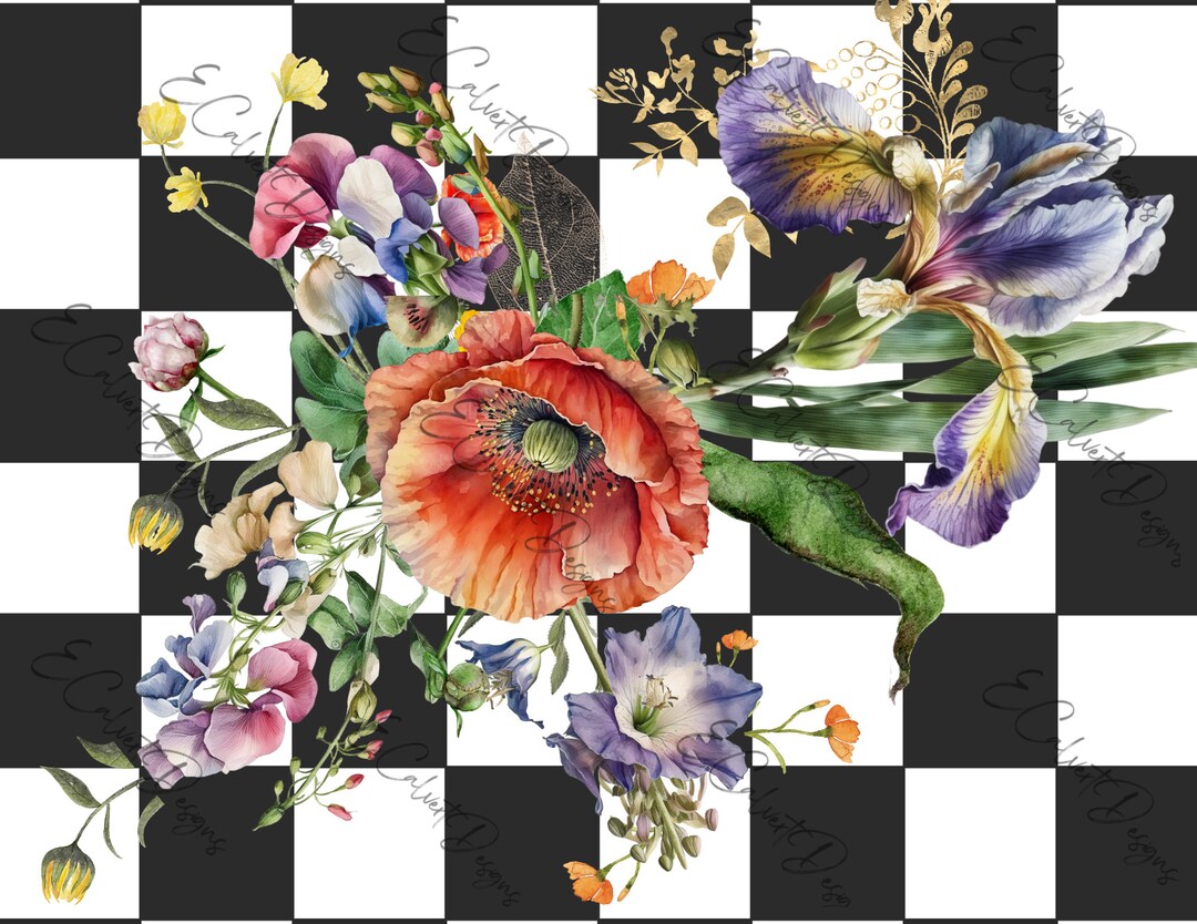 BONUS Wildflower Lily Check Digitals for Rice Paper Decoupage ...