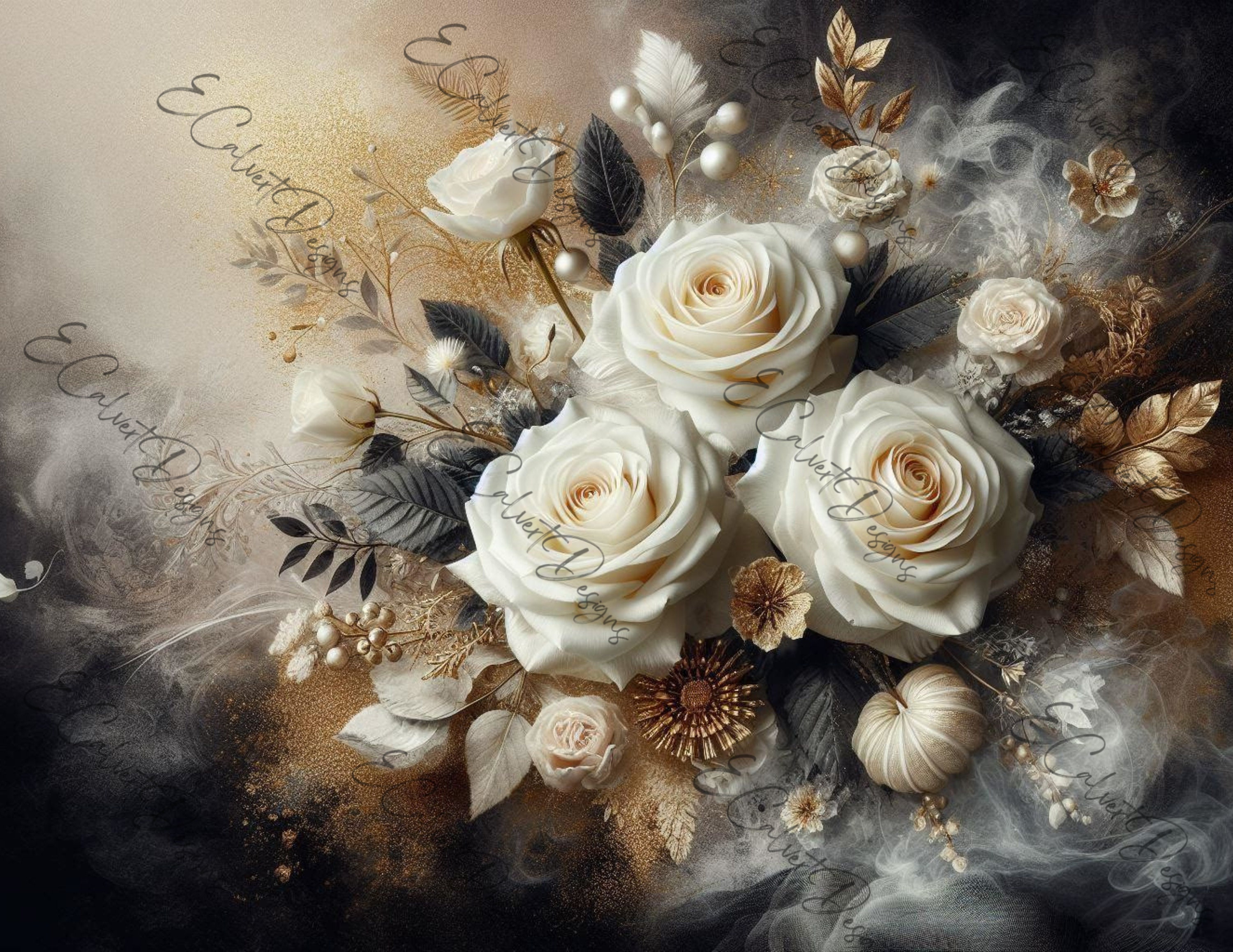 White Rose Background Floral Digital Download A4 Rice Paper Decoupage ...