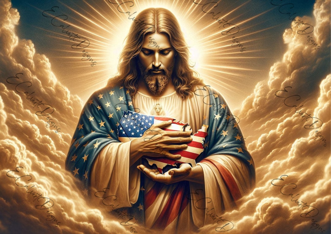 Jesus Praying Over the United States While Holding Her in His Hands ...