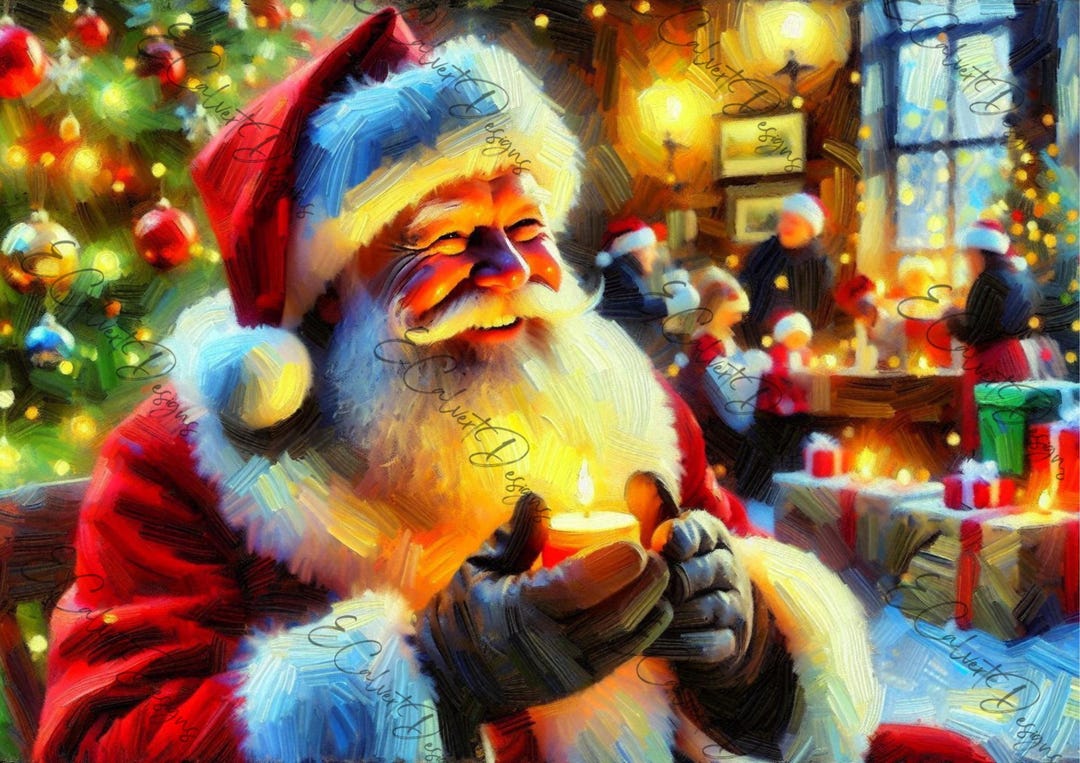 Glowing Santa Claus Vibrate Color Christmas Candles Coffee Digital ...