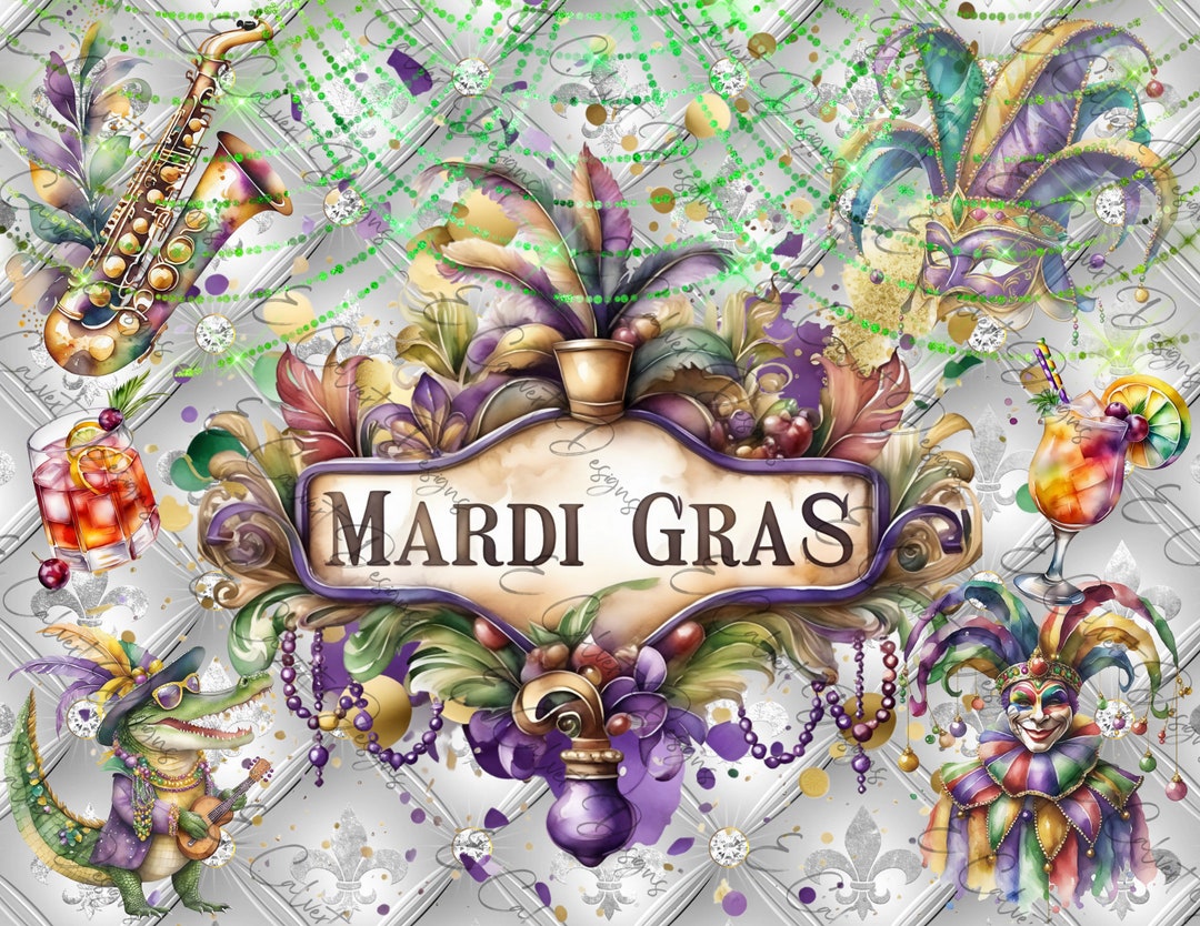 Mardi Gras A4 Digital Download for Decoupage Rice Paper Fat Tuesday ...