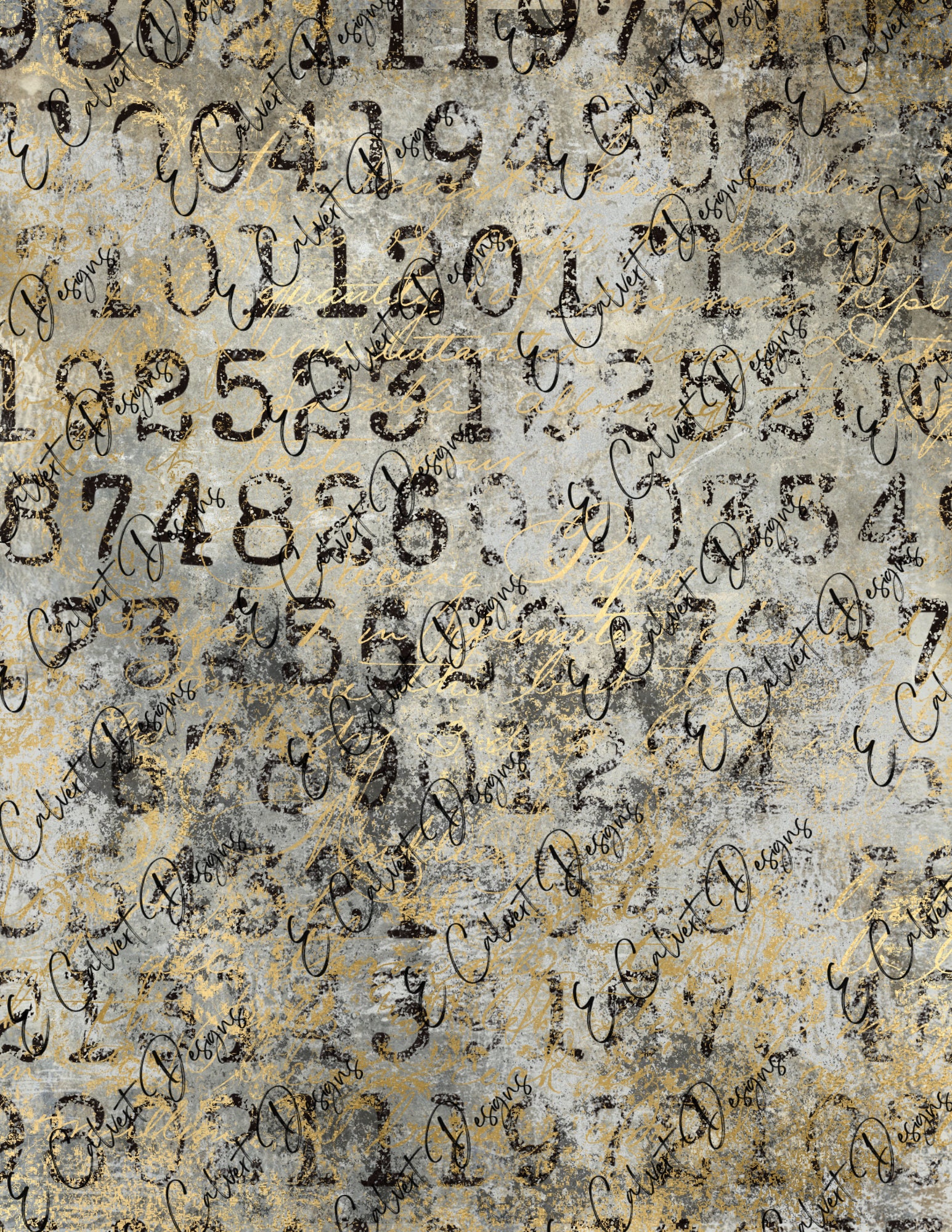 Grunge Background Numbers Gold Writing Black Tan Digital Download for ...