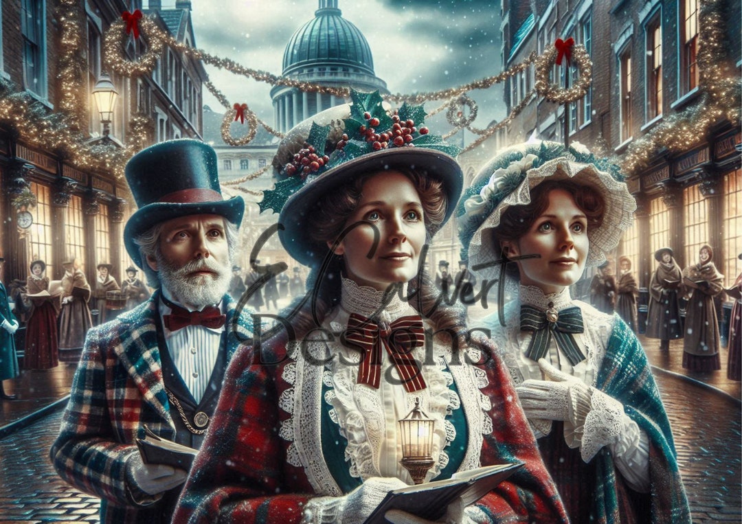 Christmas Carolers Town Music Singing Choir Digital Download A4 Rice ...