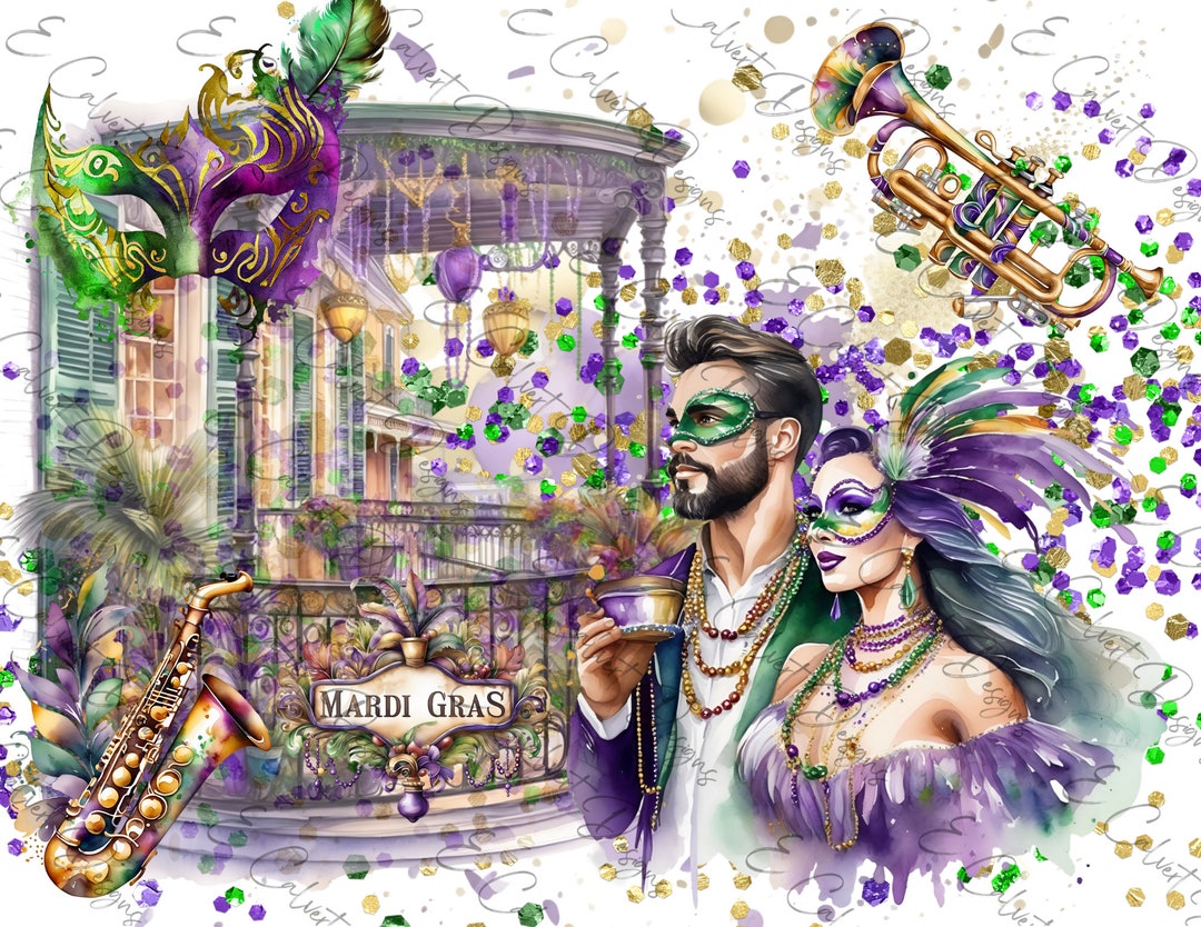 Mardi Gras A4 Digital Download for Decoupage Rice Paper Fat Tuesday ...