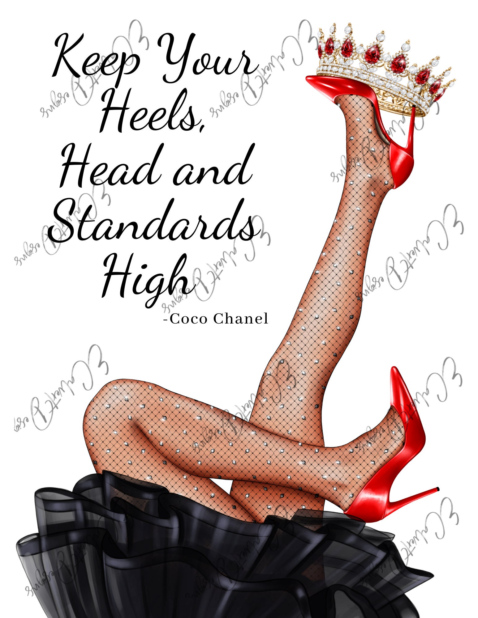 Keep Your Heels, Head, and Standards High Digitals for Rice Paper Decoupage Download PNG Crown ...