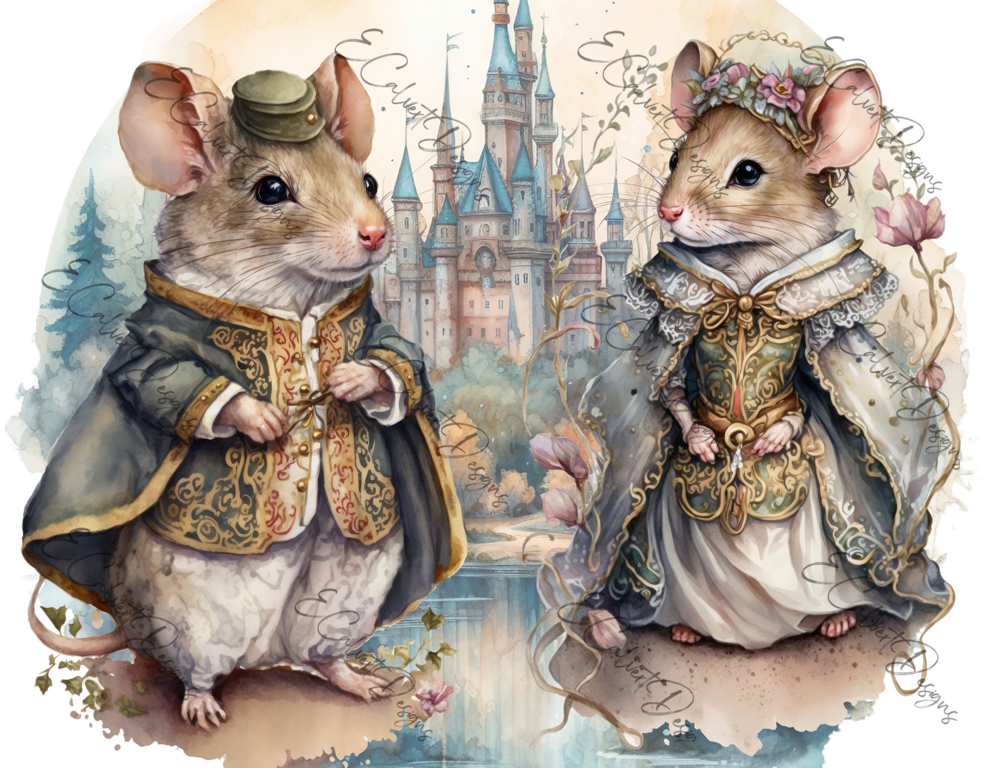 Fairytale Mouse Digital for Rice Paper Decoupage Magical Fantasy ...
