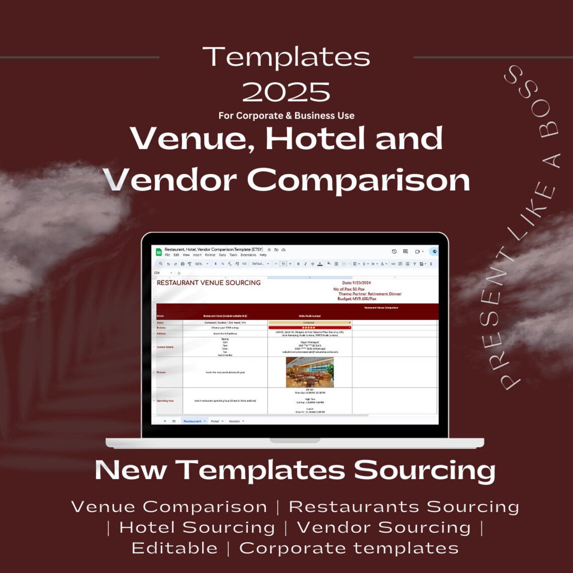 Venue Comparison Restaurant Comparison Hotel Comparison Vendor ...