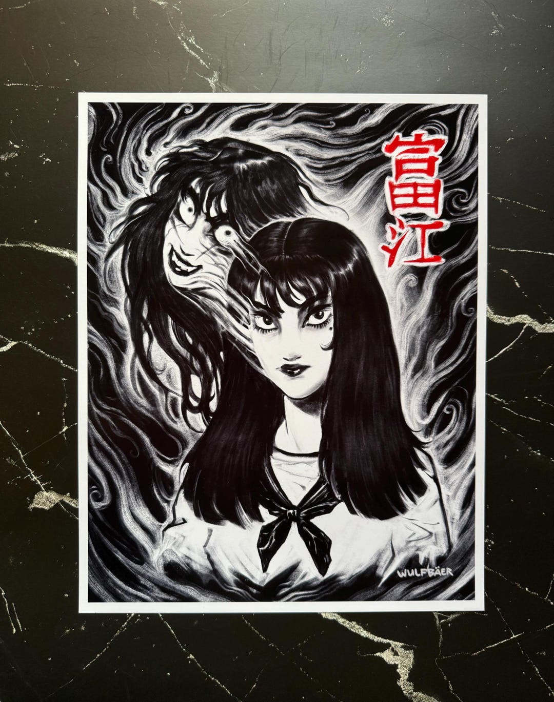 Tomie Ghost Girl - Luster Art Print, Japanese Horror Manga Wall Art ...