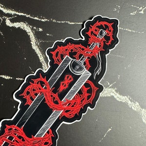 Dragonslayer Sword Sticker, Guts’ Sword Waterproof Vinyl Sticker, Dark ...