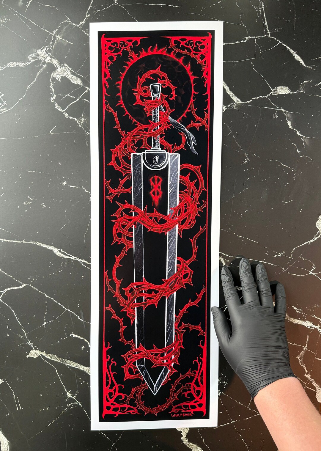 Dragonslayer Sword Vertical Art Print - Guts' Sword Anime Manga Wall ...