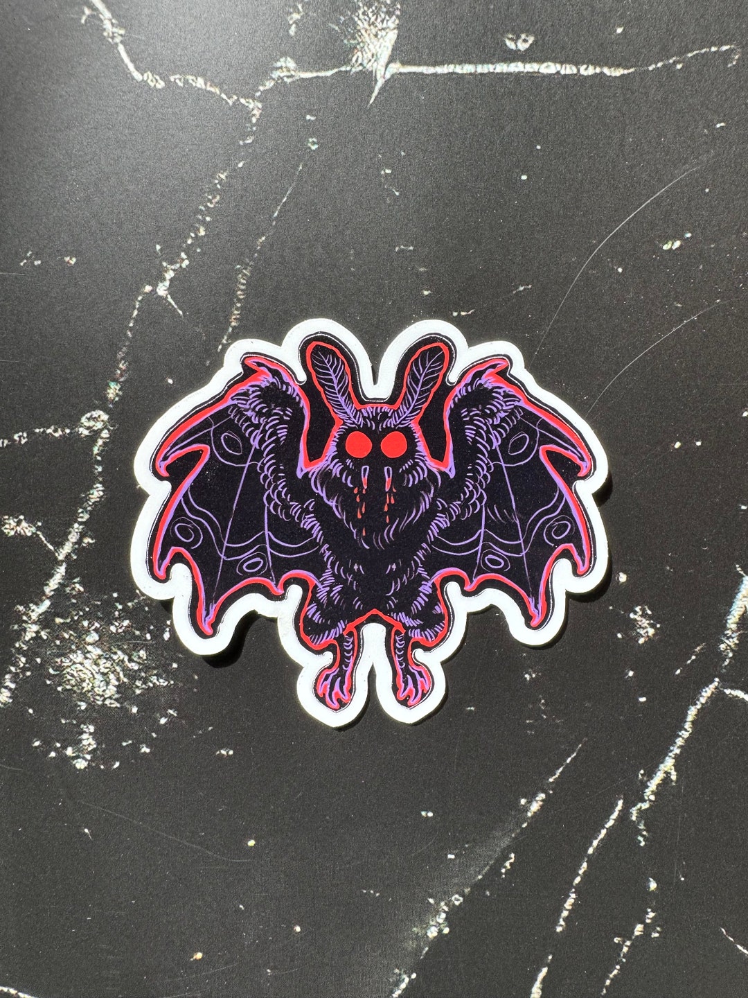 Vampire Mothman Sticker, Cryptid Lover Vinyl Sticker Gift, Gothic ...