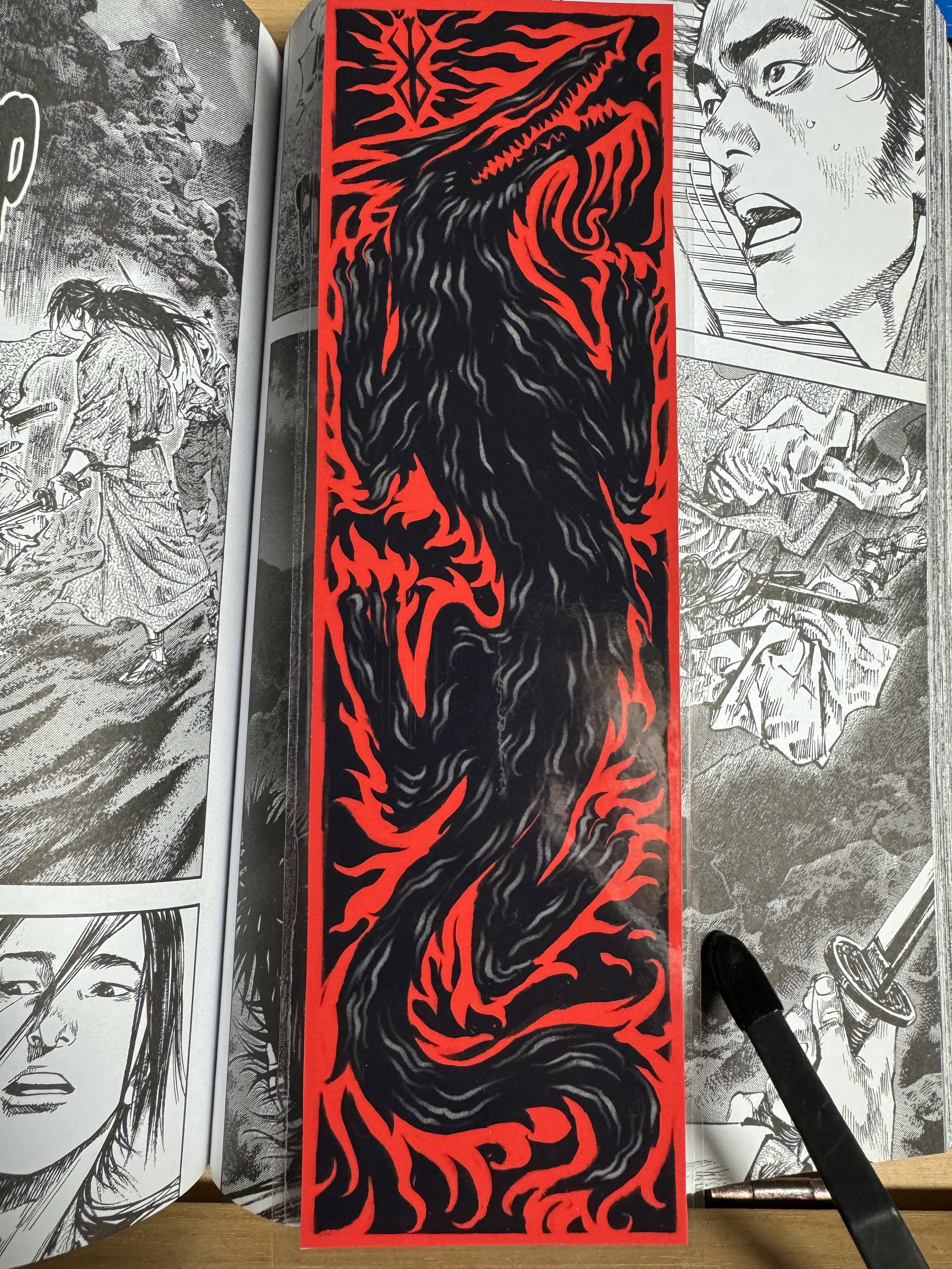 Beast of Darkness Bookmark Fiery Wolf Bookmark, Jumbo Laminated ...