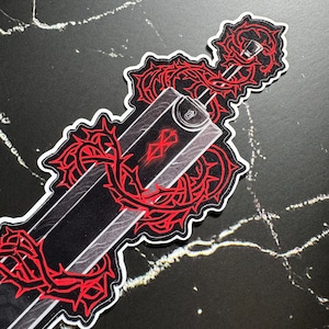 Dragonslayer Sword Sticker, Guts Sword Waterproof Vinyl Sticker, Dark ...