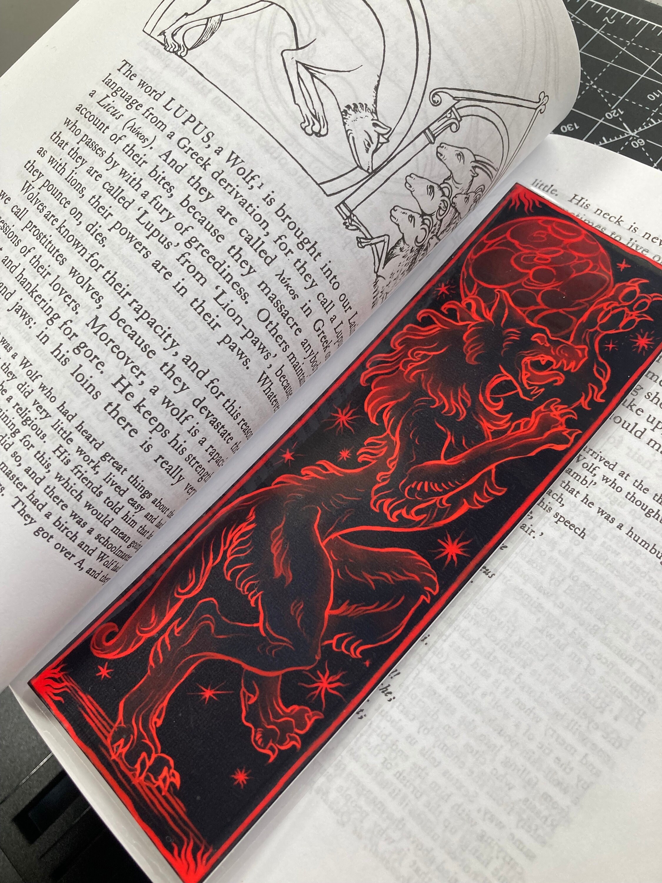 Werewolf Bookmark, Collectible Laminated Art Bookmark, Horror Fan Gift ...