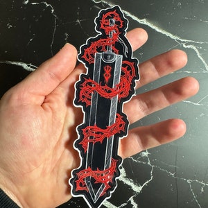 Dragonslayer Sword Sticker, Guts’ Sword Waterproof Vinyl Sticker, Dark ...