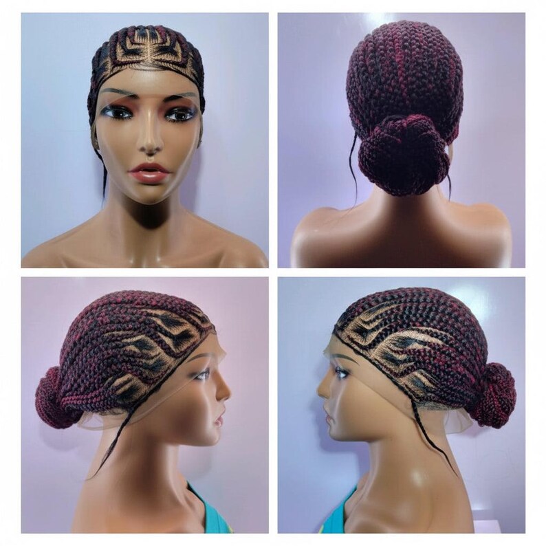 Braided Bun Wig. Ghana Cornrow Braids. Full Lace With Baby Hair - Etsy