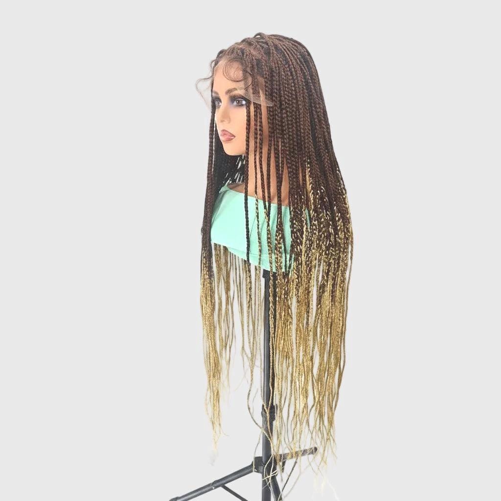 Long Braided Wigs. Knotless Braids. Full Lace With Baby Hair. - Etsy