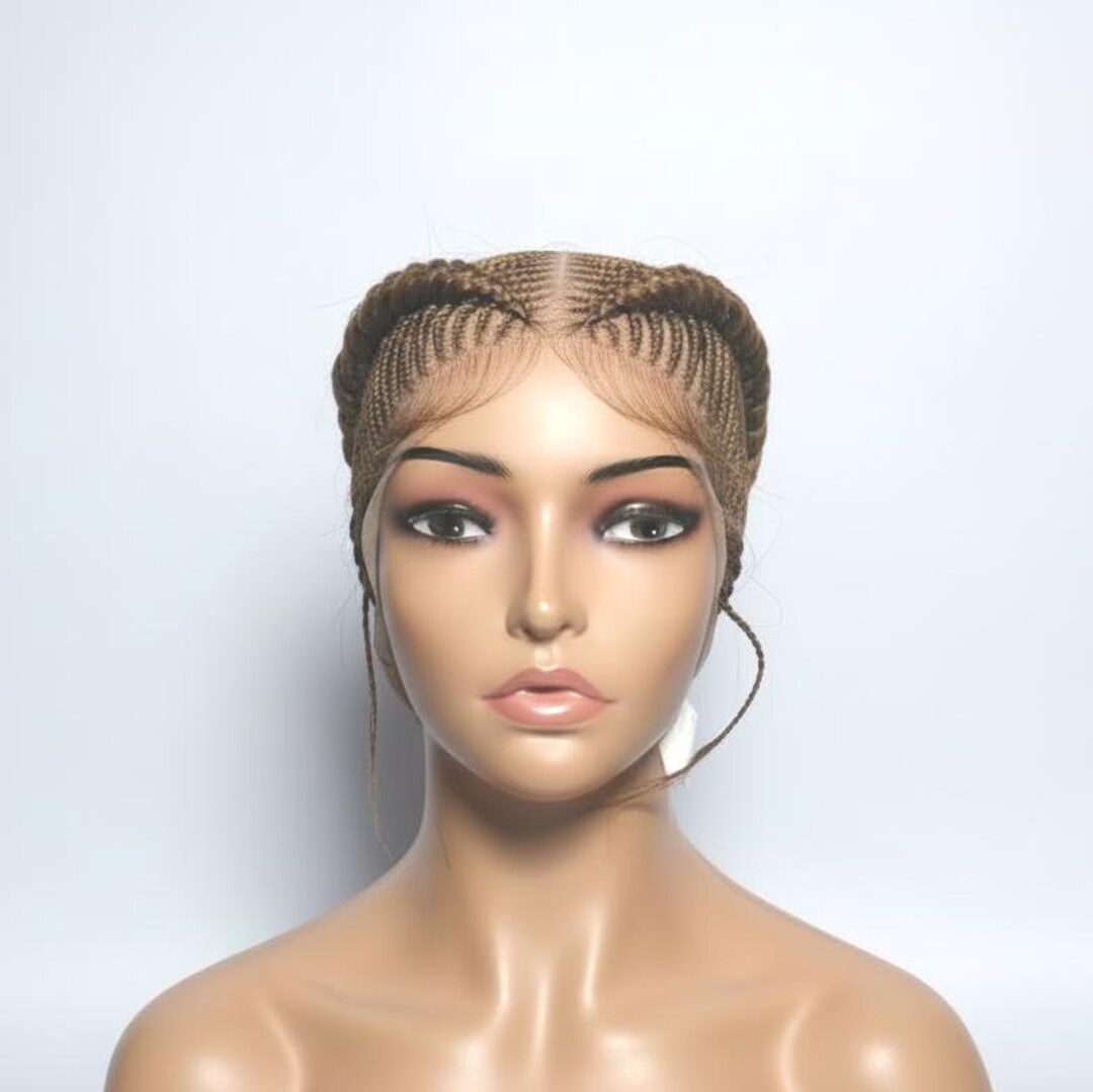Braided Bun Wig. Ghana Cornrow Braids Full Lace With Baby Hair - Etsy