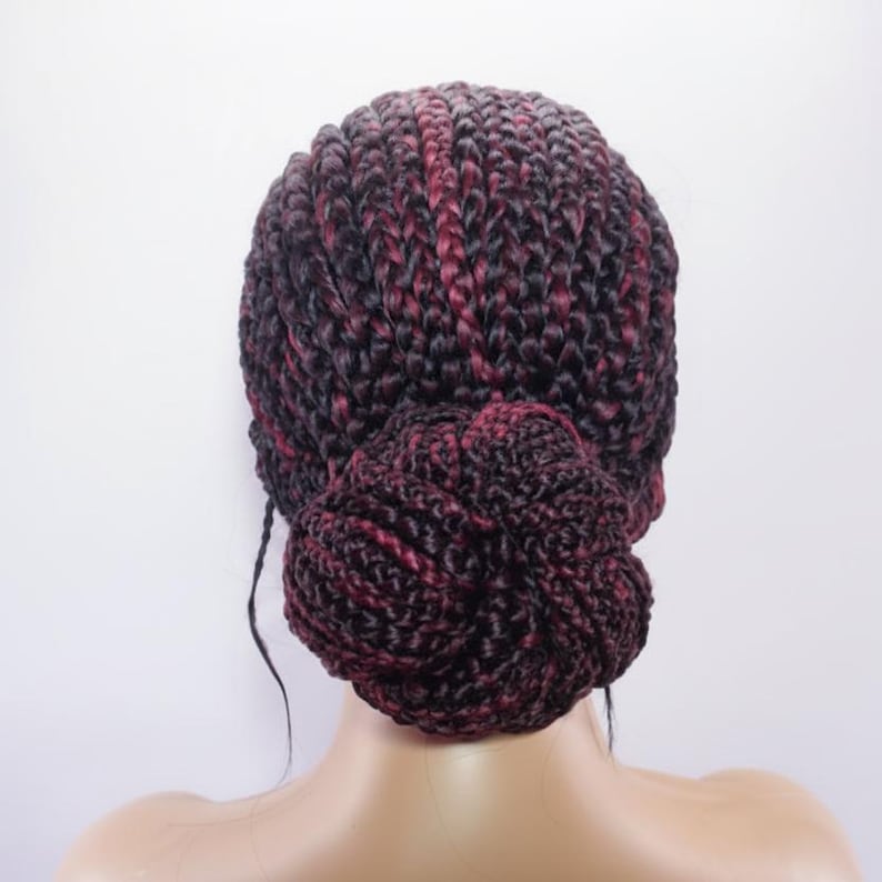 Braided Bun Wig. Ghana Cornrow Braids. Full Lace With Baby Hair - Etsy