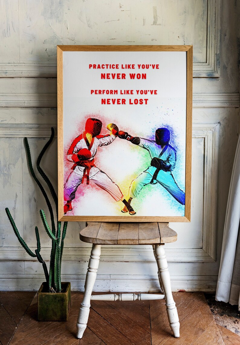 Martial Arts Poster, Karate Tae Kwon Do Sparring, Karate Wall Art ...